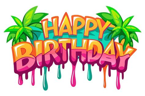 생일 축하 타이포그래피 배너 배경 디자인 프리미엄 AI 생성 벡터
