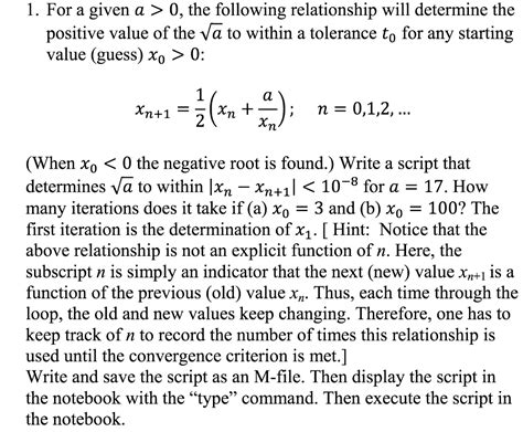 Solved For A Given A 0 The Following Relationship Will Chegg Com