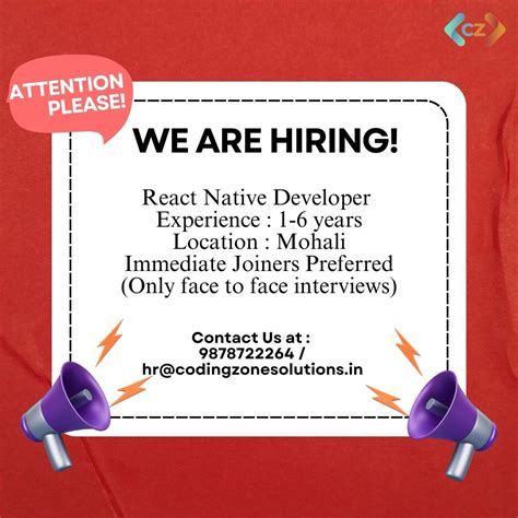 Hiring Reactnative Mohalijobs Developerjobs Immediatejoiner Techjobs Itjobs