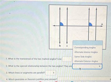 Solved Alternate Interior Angles Same Side Angles 1 What Is The Transversal Of The Two Marked