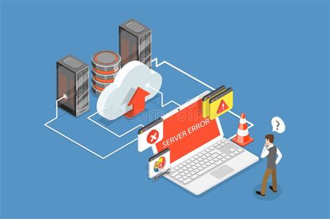 3d Isometric Flat Vector Illustration Of Server Error Stock Vector Illustration Of Vector