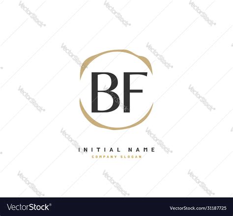 B F Bf Beauty Initial Logo Handwriting Royalty Free Vector