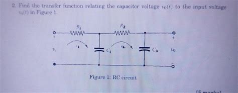 Solved 2 Find The Transfer Function Relating The Capacitor