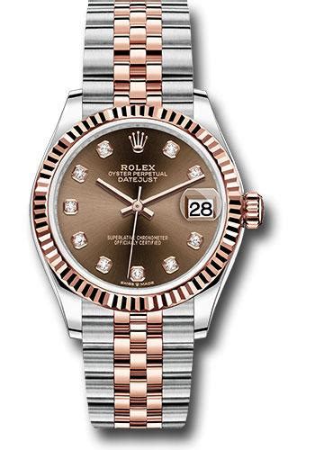 Rolex Steel And Everose Gold Datejust 31 Watch Fluted Bezel White
