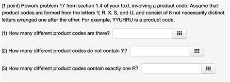 Solved 1 Point Rework Problem 17 From Section 1 4 Of Your Chegg Com