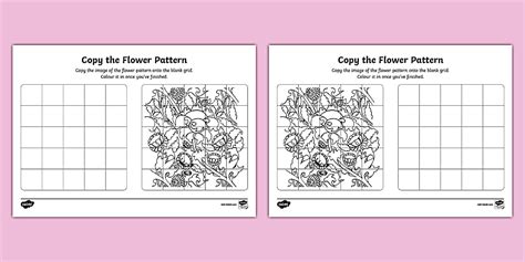Copy The Flower Pattern Worksheet