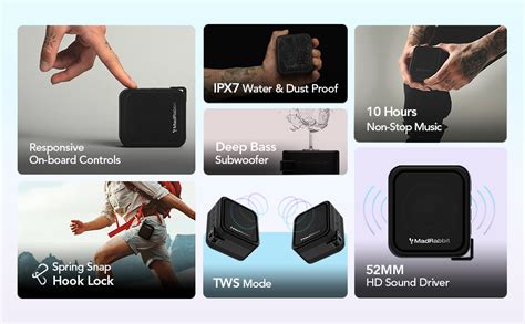 Madrabbit Sound Rock 5w Wireless Portable Bluetooth Speaker With 10h Battery Hd Audio 52mm