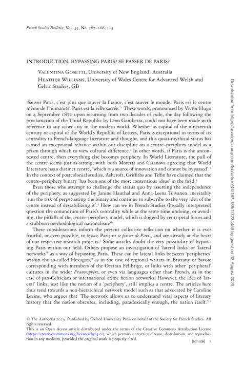 pdf introduction bypassing paris se passer de paris