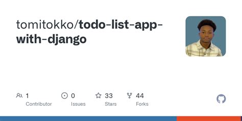 GitHub Tomitokko Todo List App With Django
