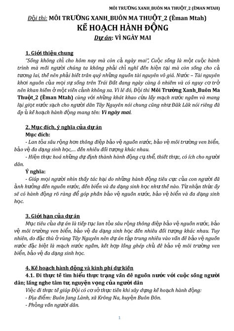 D5dl MÔi TrƯỜng Xanh BuÔn Ma ThuỘt 2 Êman Mtah Kế Hoạch Hành động