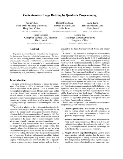 pdf content aware image resizing by quadratic programming