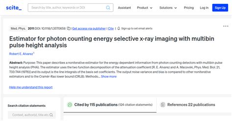 Estimator For Photon Counting Energy Selective X Ray Imaging With