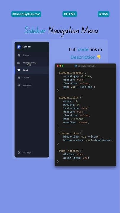 🚀 Responsive Sidebar With Slide Animation Html Css Js Webdevelopment