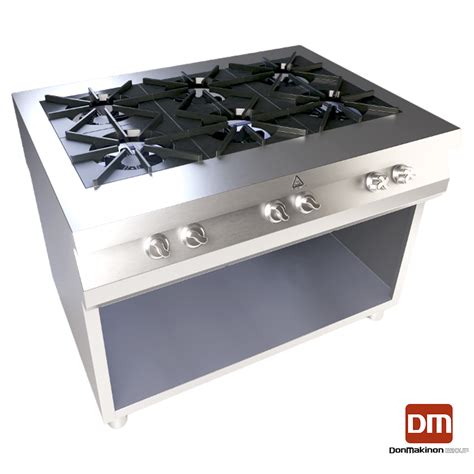 Estufa Industrial 6 Puestos A Gas De Piso Sin Horno 1200×900 Don