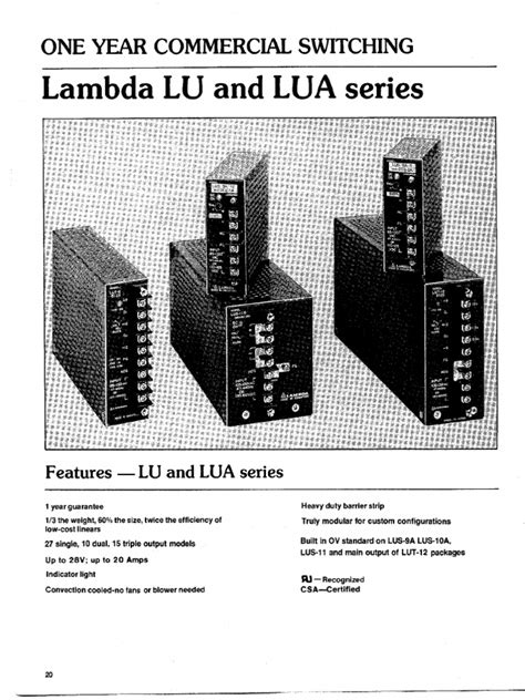 Pdf Lambda Lu And Lua Series Power Supplies Dokumentips