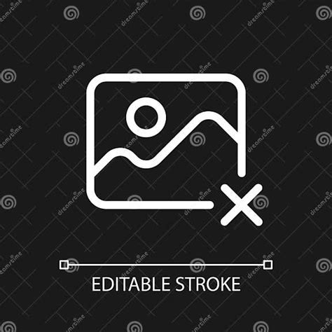 Delete Photo Pixel Perfect White Linear Ui Icon For Dark Theme Stock Vector Illustration Of