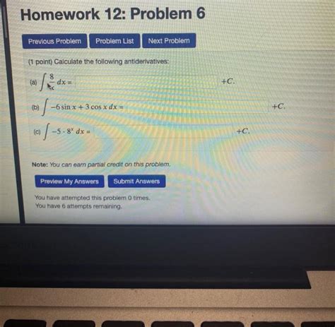 Solved Homework 12 Problem 6 Previous Problem Problem List