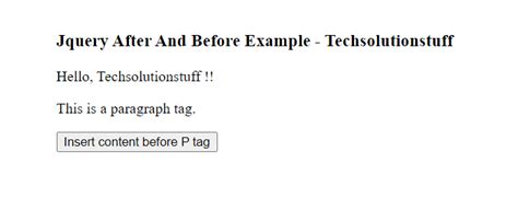 jquery after and before example