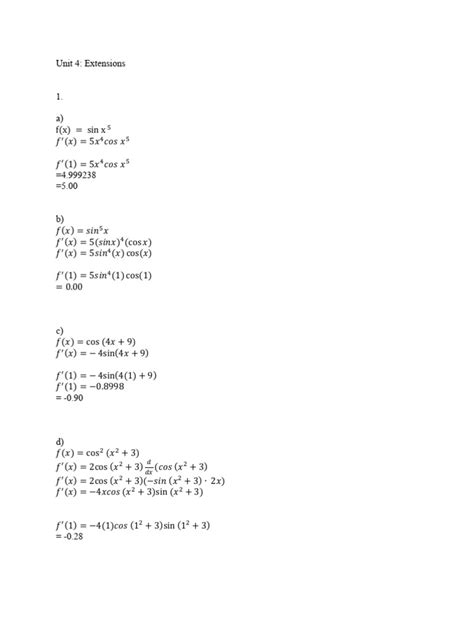 Unit 4 Extensions Handin Pdf Mathematical Analysis Applied