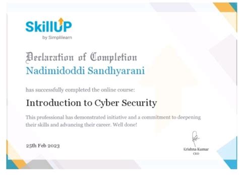 Nadimidoddi Sandhyarani On Linkedin I Have Successfully Completed
