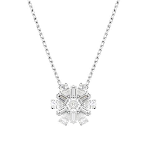 Swarovski Idyllia Silver Coloured Cubic Zirconia Snowflake Pendant