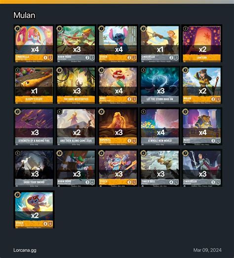 Mulan Lorcana Deck Disney Lorcana