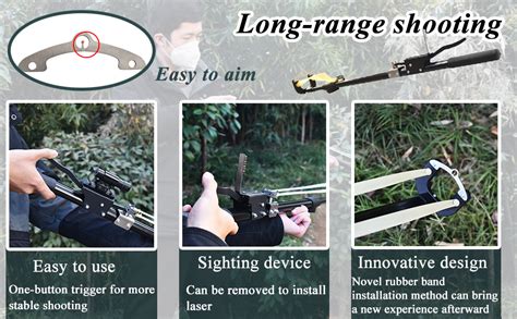 Suffuse Slingshots For Adults Long Slingshot One Click Trigger Outdoor