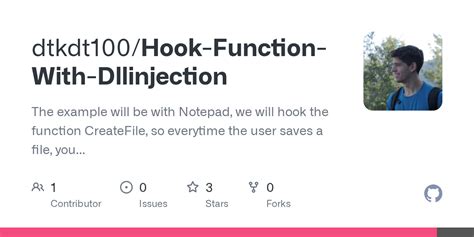 Github Dtkdt100hook Function With Dllinjection The Example Will Be