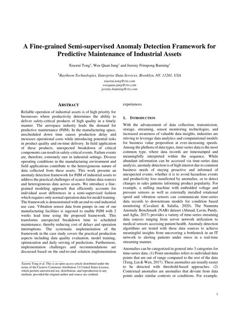 Pdf A Fine Grained Semi Supervised Anomaly Detection Framework For Predictive Maintenance Of