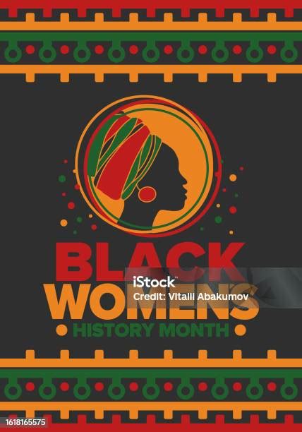 4월의 흑인 여성 역사의 달 아프리카에 뿌리를 둔 흑인 여성을 기리는 휴일 여성 상징입니다 걸 파워 여성의 권리 흑인 여성 실루엣 포스터 엽서 배너 벡터 그림 Black