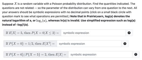 Solved Suppose X Is A Random Variable With A Poisson