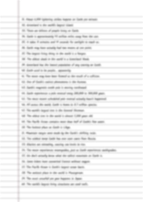 Solution 60 Interesting Facts About Planet Earth Studypool