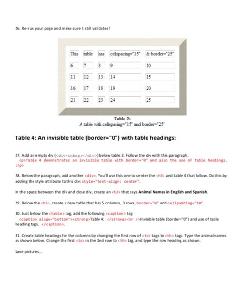 Solved Html Exercise Tables 1 Lab Assignment Overview In