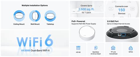 Amazon Com Tp Link Deco Ax Poe Mesh Wifi Deco X Poe Ceiling Wall Mountable Wifi Mesh