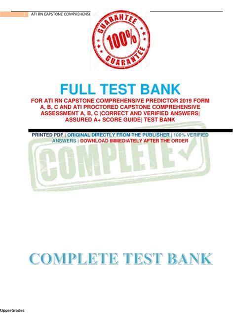 FULL TEST BANK For ATI RN Capstone Comprehensive Predictor 2019 Form A B C And ATI Proctored