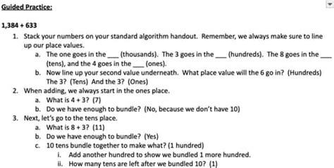 Standard Algorithm For Addition Lesson Graphic Organizer And Worksheets