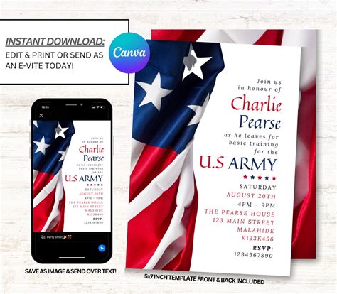 Military Deployment Invitations Army Send Off Invitation Farewell