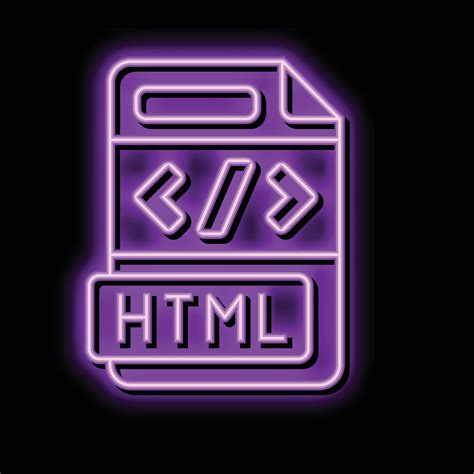 Html File Format Document Neon Glow Icon Illustration 21231278 Vector