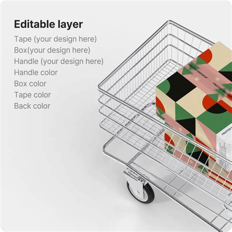 쇼핑카트와 패키지 목업 프루티드 디자인 무료 목업과 디자인 리소스를 다운로드 받으세요