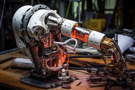 Robotic Arm Assembling Biohybrid Robot Parts Stock Image Image Of Machinery Innovation 285860107