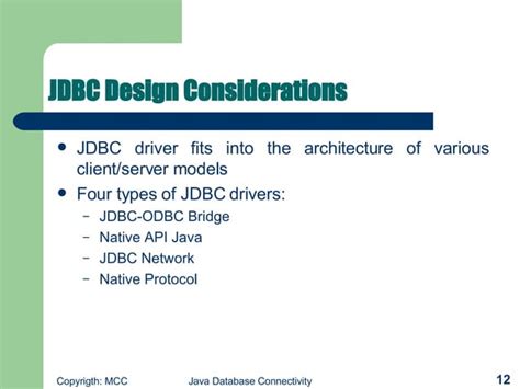 Java Database Connectivity Ppt