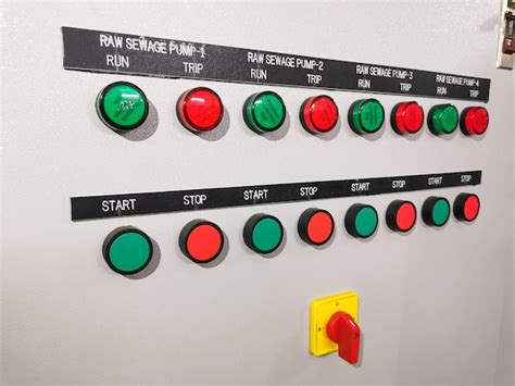 Premium Photo Close Up Image A Row Pilot Lamp Push Button And Selector Switch Mount On