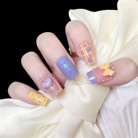 걸스코코 러블리 도트 하트네일 간단한 셀프 붙이는 손톱 네일팁 Nail N190