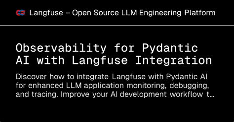 Observability for Pydantic AI with Langfuse Integration - Langfuse