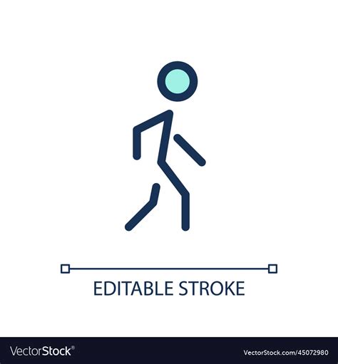 pedestrian pixel perfect rgb color ui icon vector image