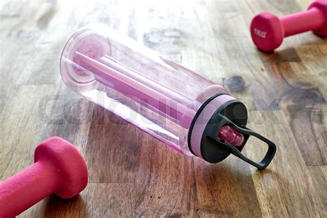 Pink Water Bottle Stock Image Colourbox