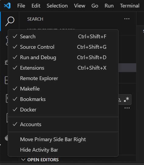 Explorer Has Disappeared And The Shortcut Key Ctrl Shift E In View Menu Is Also Gone Issue