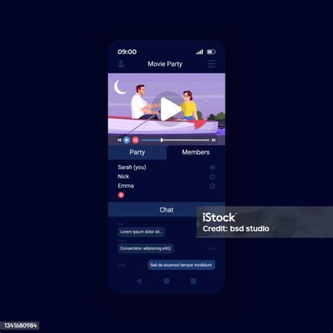 비디오 스트리밍 플랫폼 앱 스마트폰 인터페이스 벡터 템플릿 Brand Name Smart Phone에 대한 스톡 벡터 아트 및 기타 이미지 Brand Name Smart