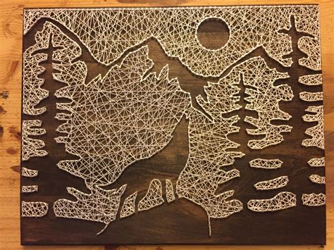 Wolf Mountain Silhouette String Art By StringKits On Etsy String Art
