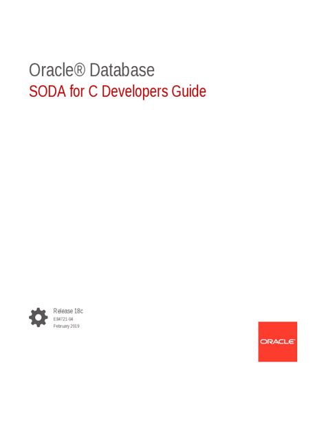 Fillable Online Oracle Database Soda For C Developers Guide Release